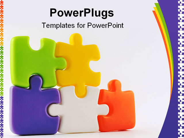 PowerPoint Template Colorful Puzzle Pieces 7708 
